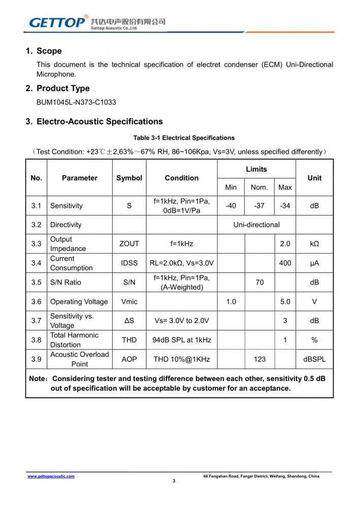 Gettop BUM1045L-N373-C1033 specification page 4