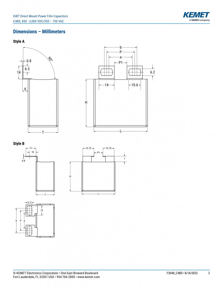 KEMET C4BS datasheet page 2