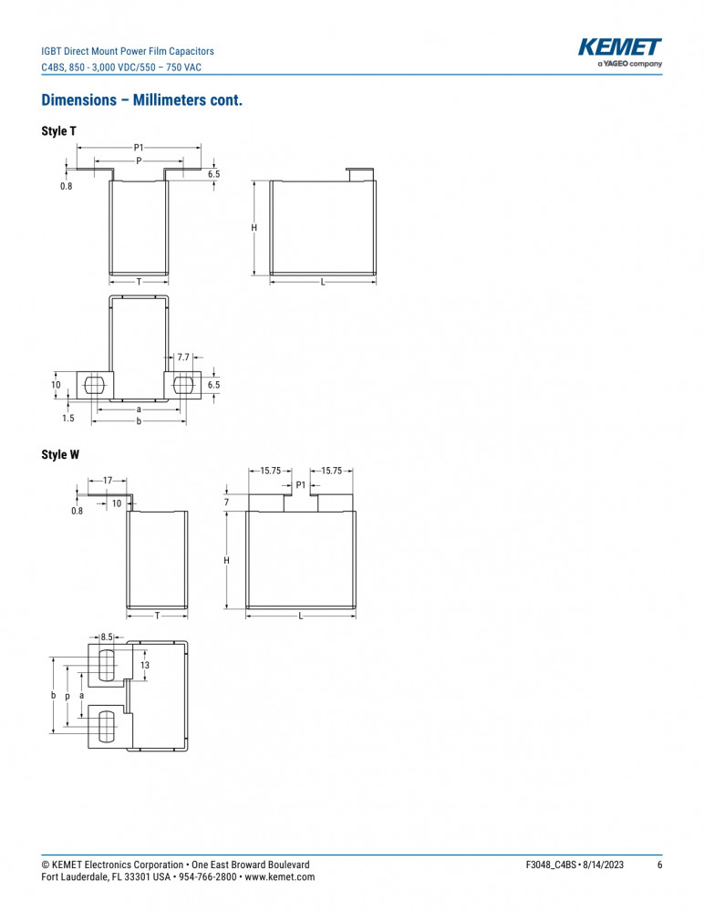 KEMET C4BS datasheet page 6
