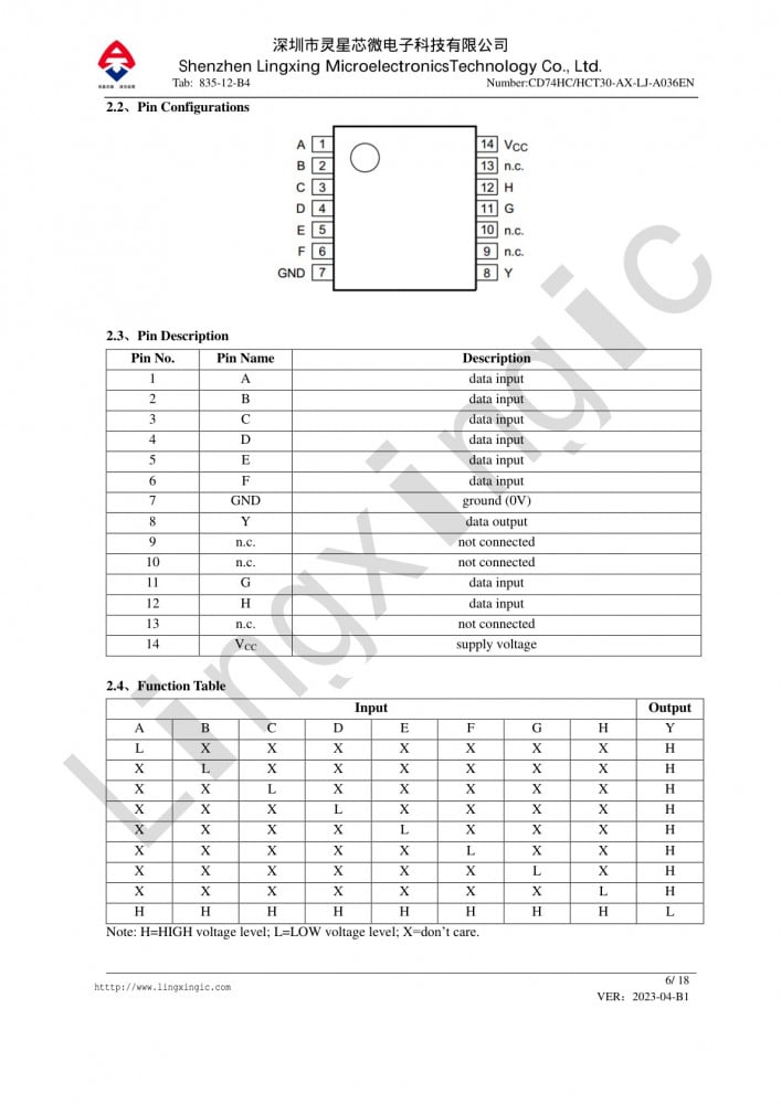 CD74HC30M(LX) datasheet page 6