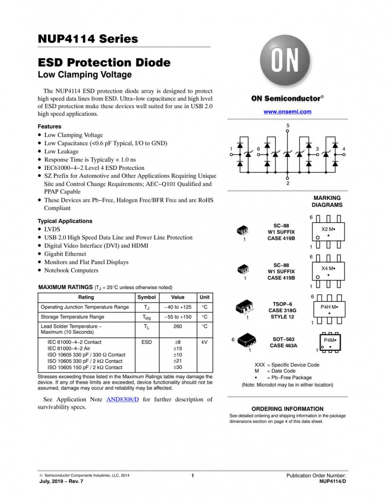 NUP4114 datasheet page 1