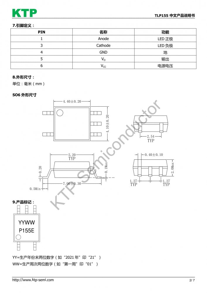 TLP155 technical document page 2