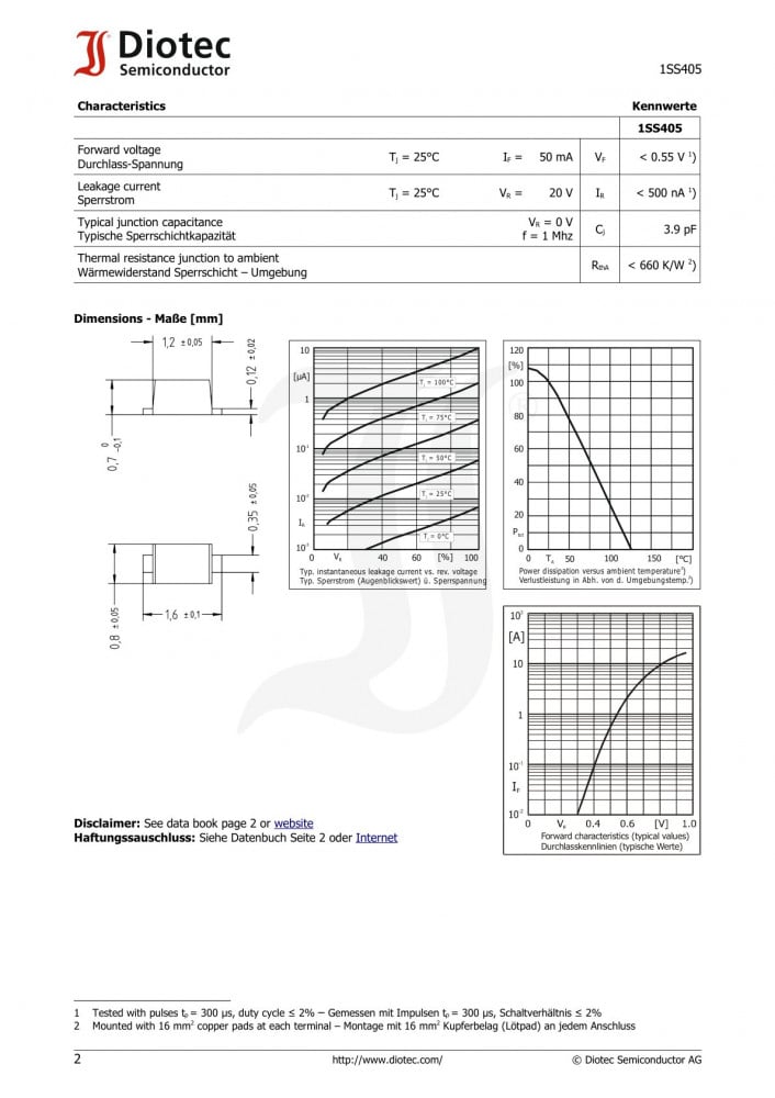 DIOTEC 1SS405 datasheet page 2
