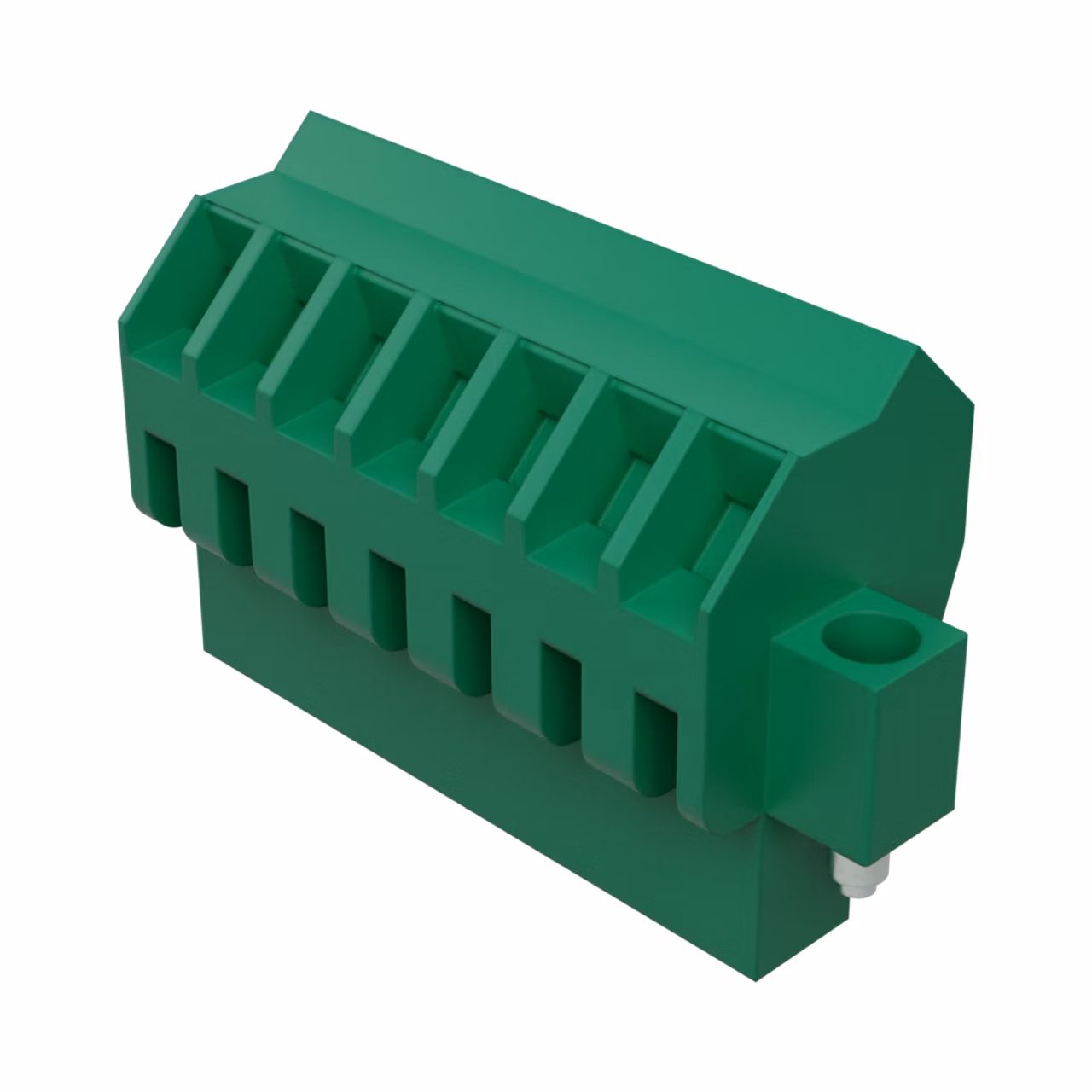 5.08mm Pitch Eurostyle 45° Wire Entry Plug, with Mounting Ends, 7 Circuits, Green for sale