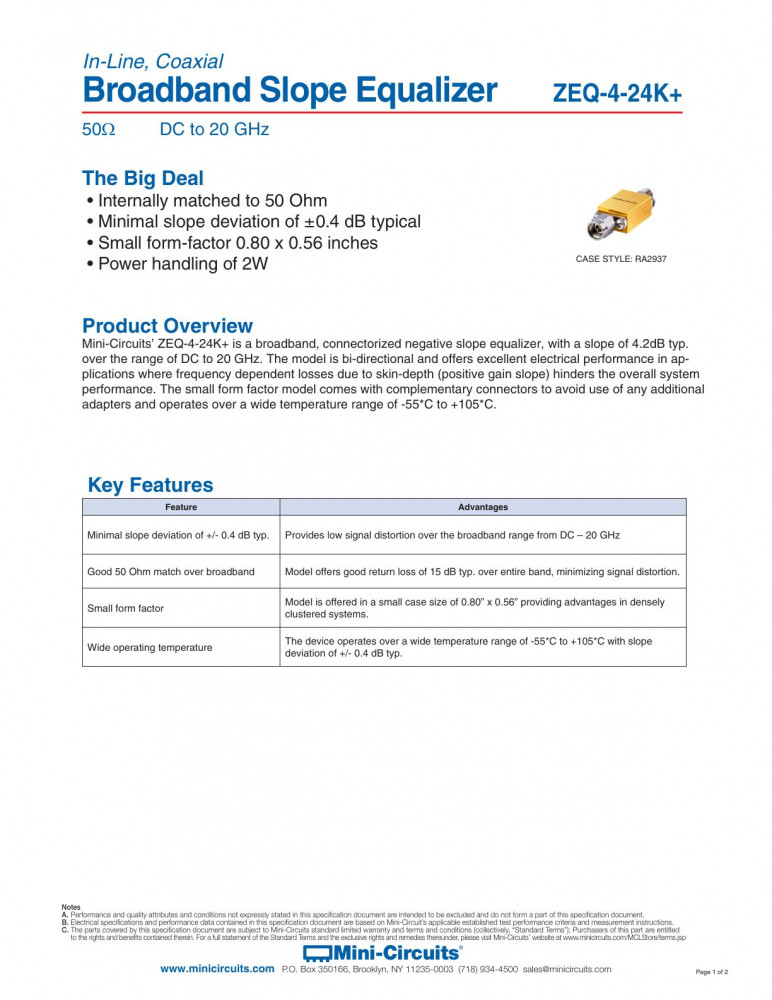 ZEQ-4-24K+ datasheet page 1