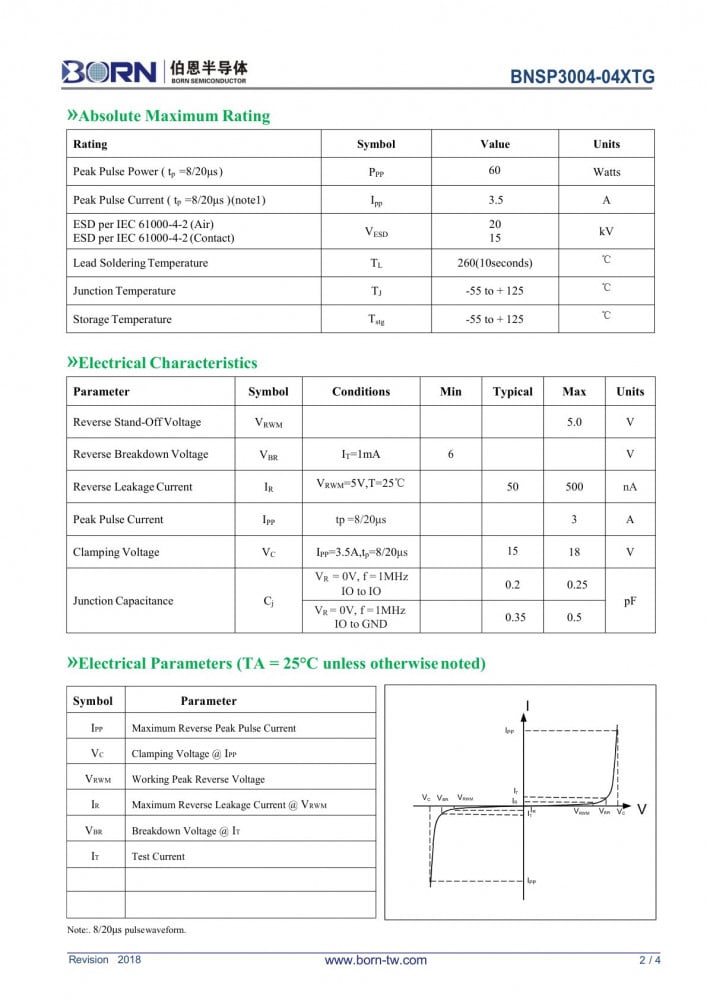BNSP3004-04XTG datasheet page 2