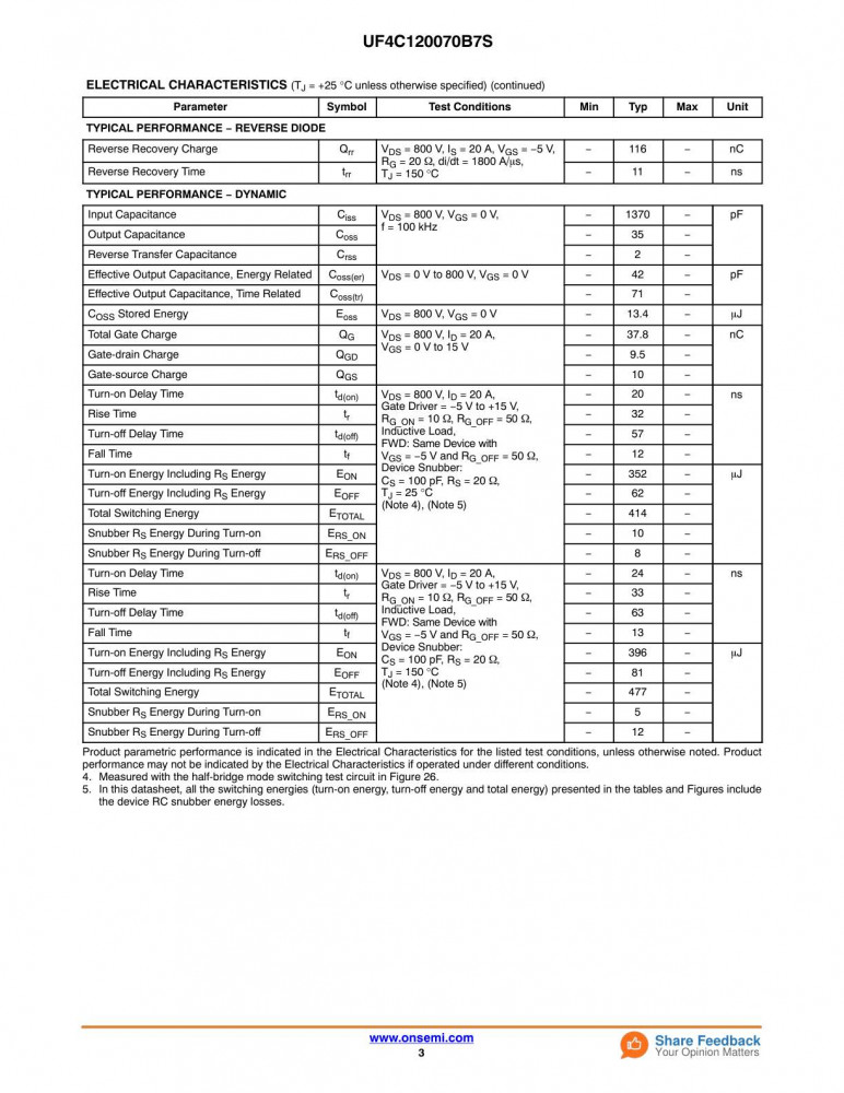 UF4C120070B7S datasheet page 3