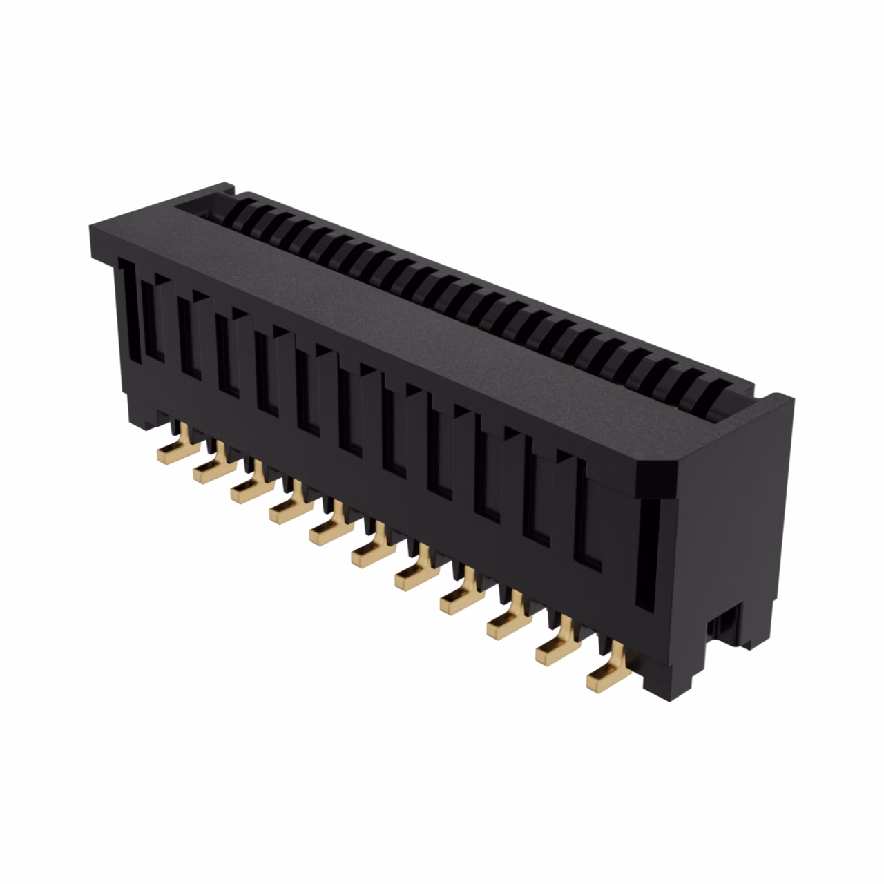 Easy-On FFC/FPC Connector, 0.50mm Pitch, Surface Mount, Vertical, Non-ZIF, Standard Footprint, Gold Plating, Black, 22 Circuits for sale