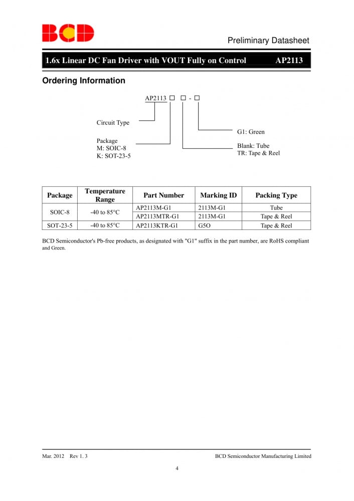 AP2113 datasheet page 4