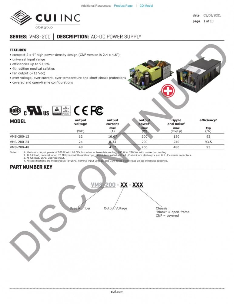 VMS-200-24 datasheet page 1