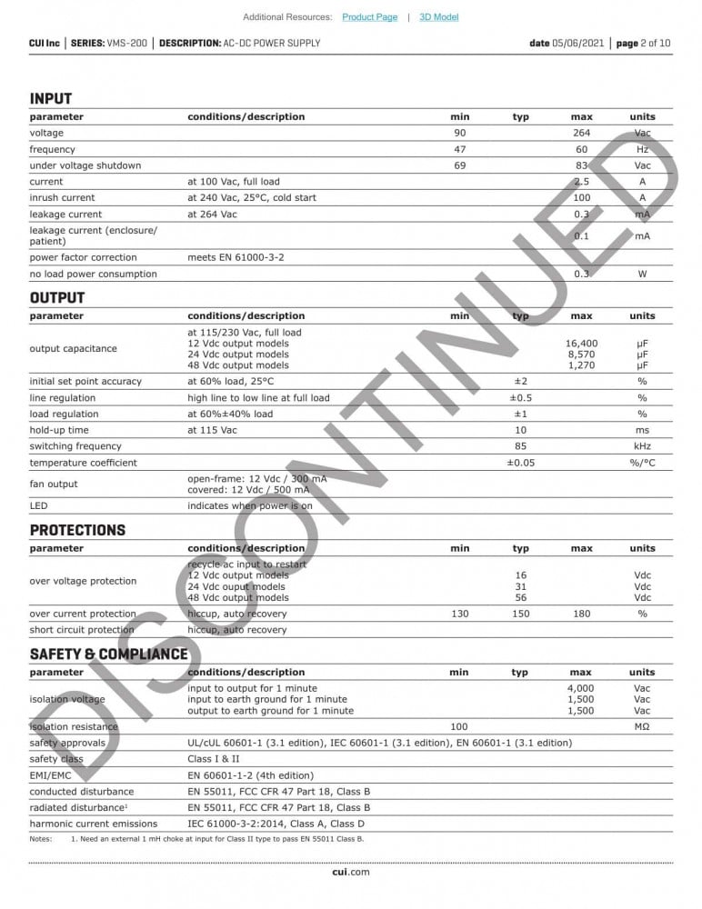 VMS-200-24 datasheet page 2