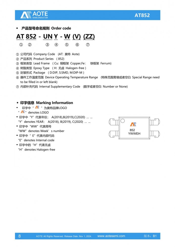 AT852 datasheet page 9