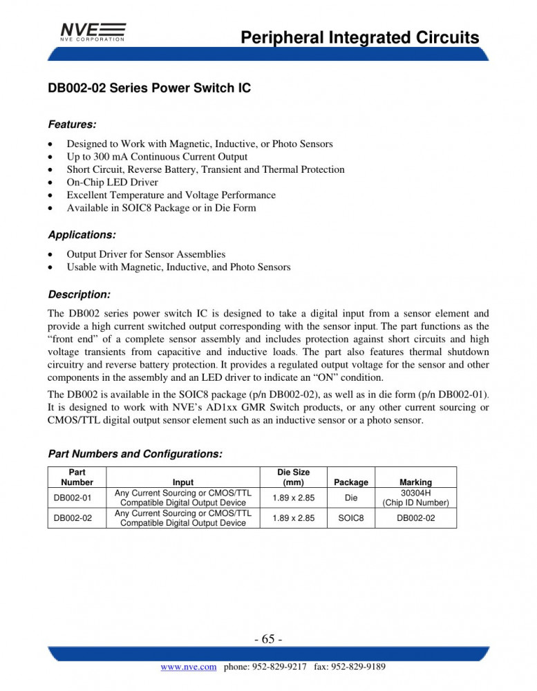 NVE DB002-02E documentation page 5