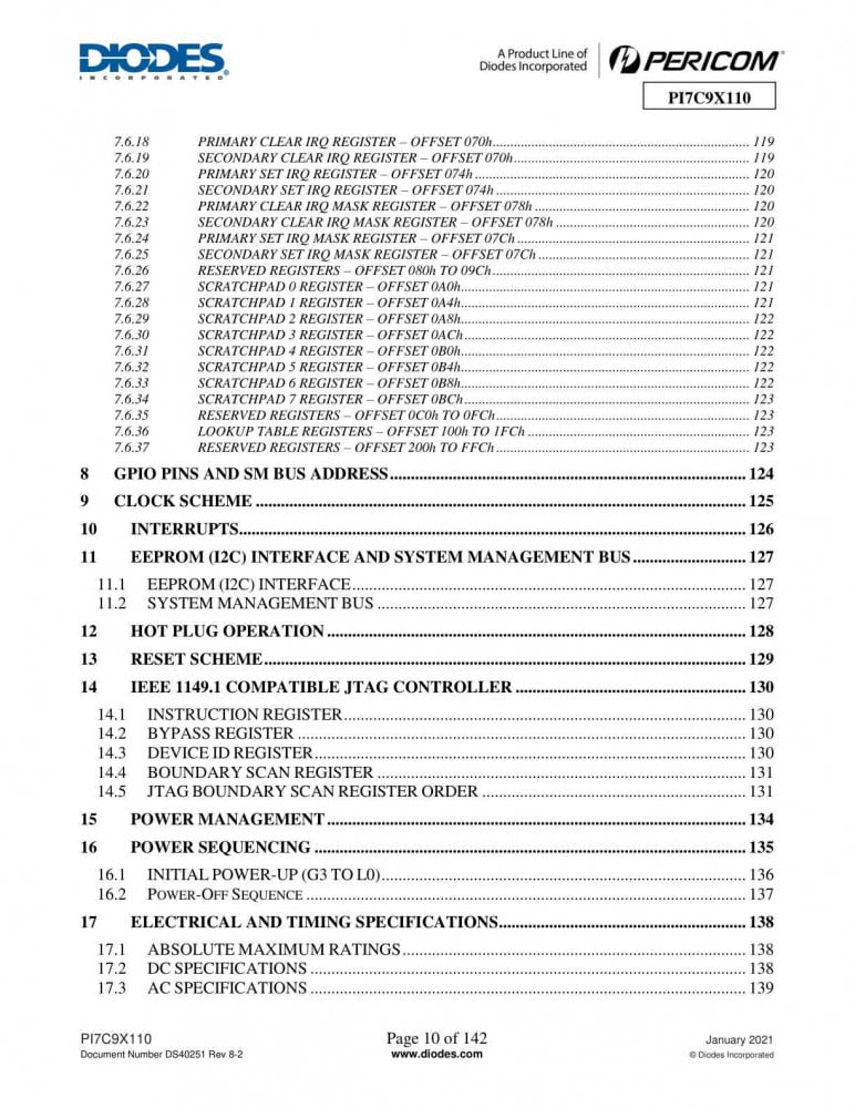 PI7C9X110 datasheet page 10