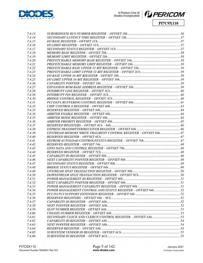 PI7C9X110 datasheet page 5