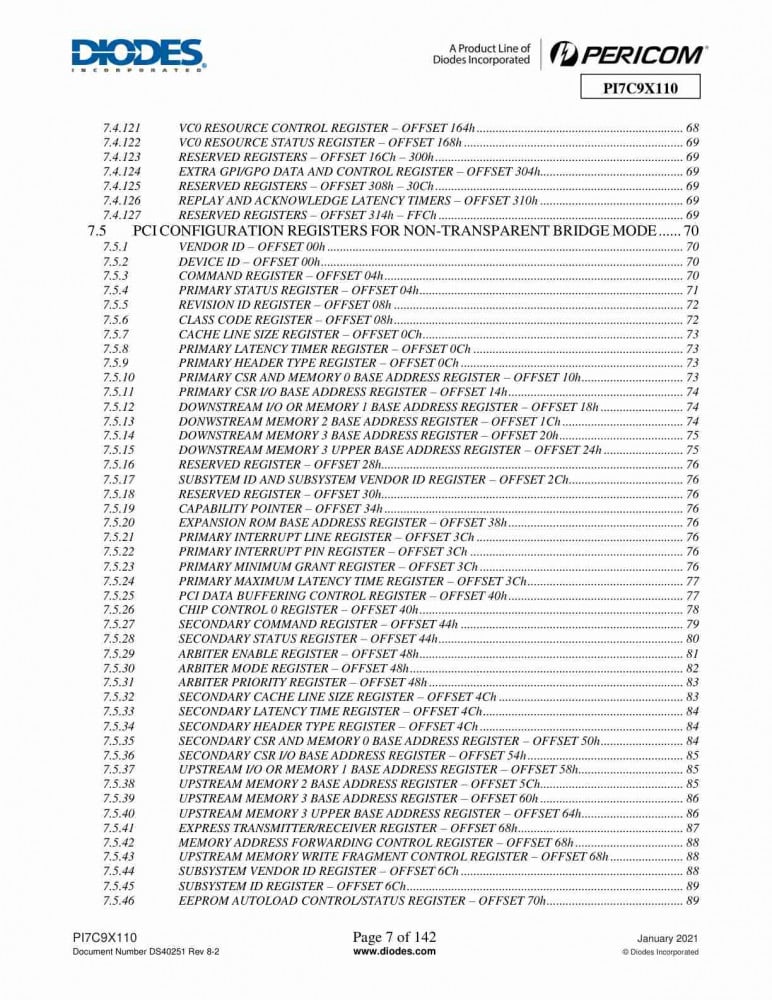 PI7C9X110 datasheet page 7