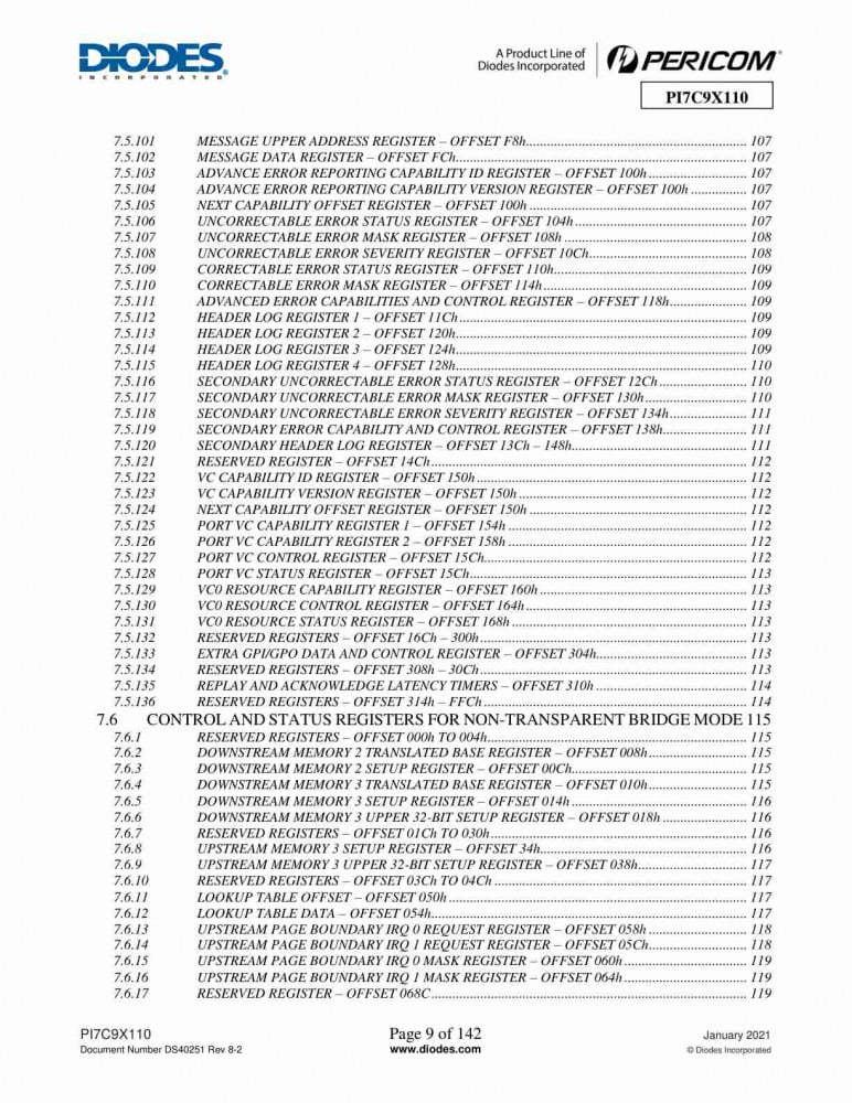 PI7C9X110 datasheet page 9