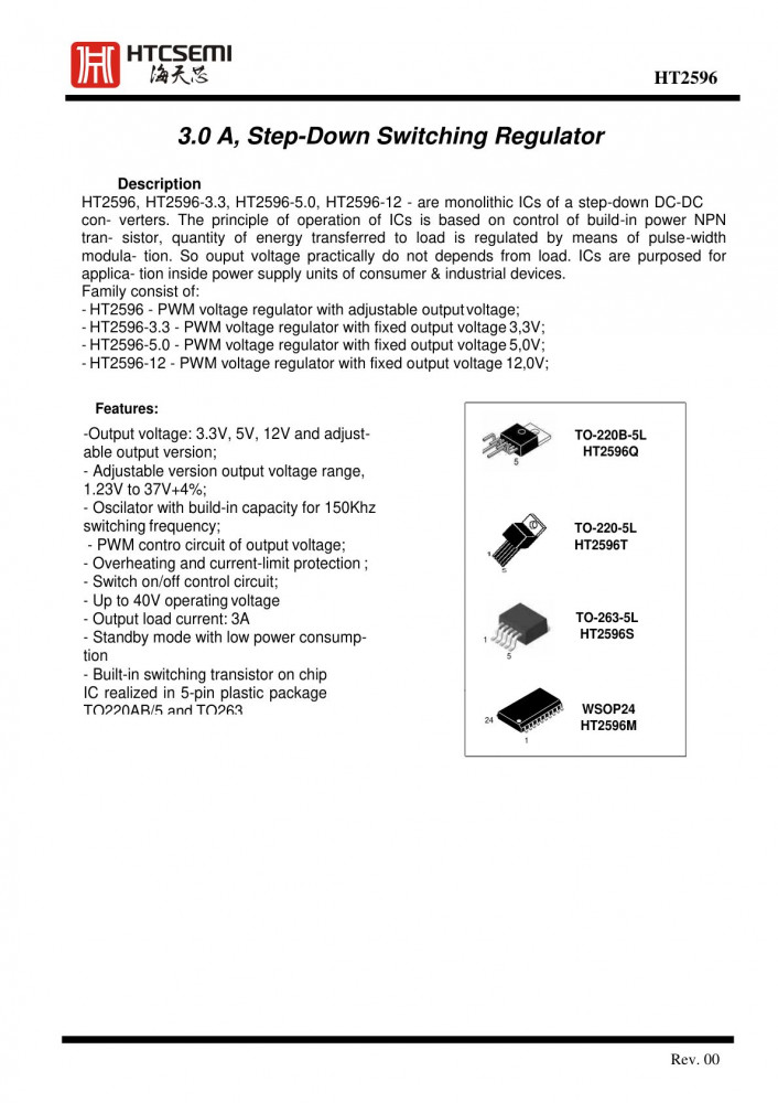 HT2596S-5.0 datasheet page 1