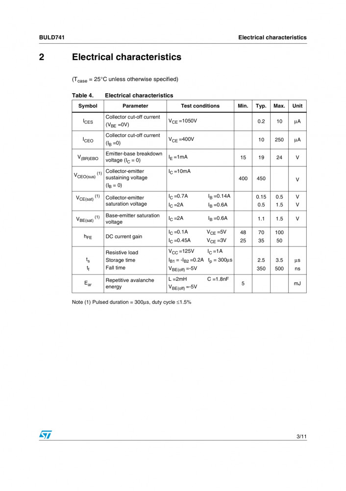 BULD741T4 datasheet page 3