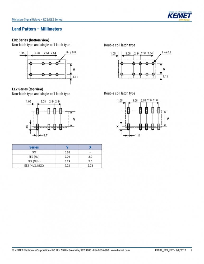 KEMET EE2 relay datasheet page 5