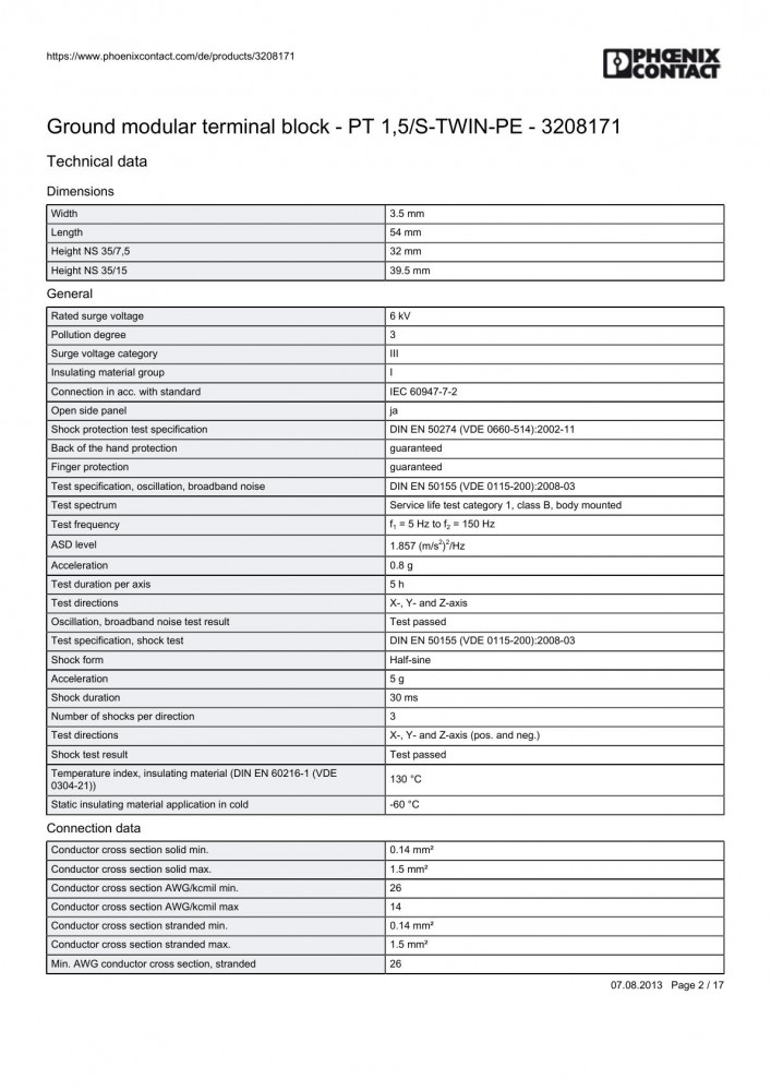 PT 1,5/S-TWIN-PE 3208171 technical document page 2