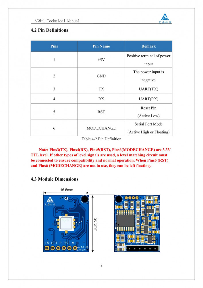 AGM001 technical manual page 6