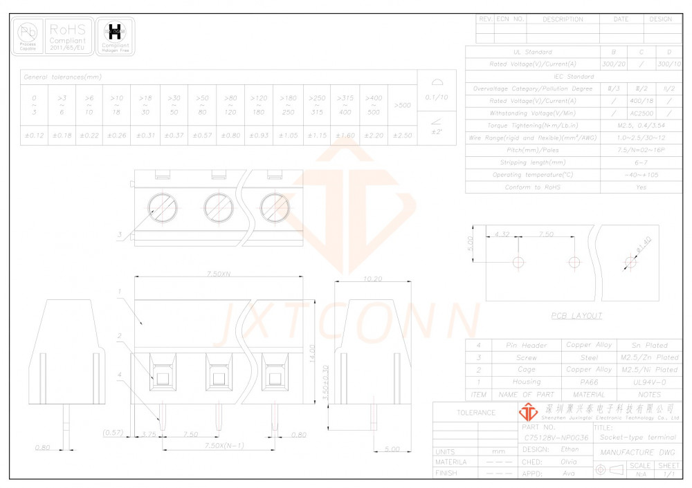 C75128V-2P0G36 technical drawing page