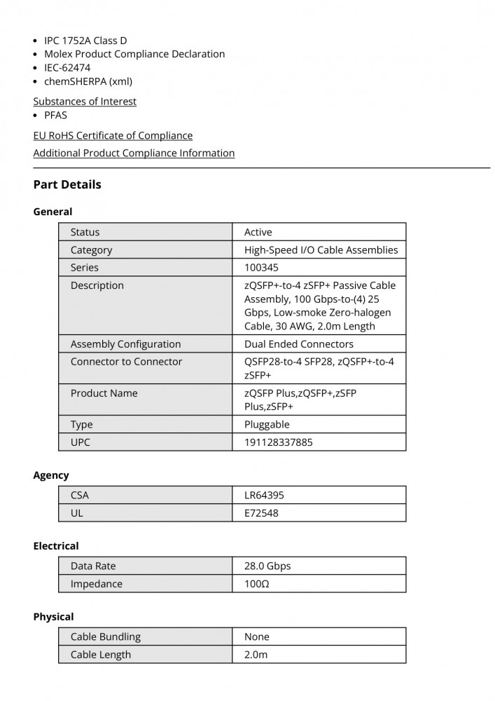 Molex product specification document page 2