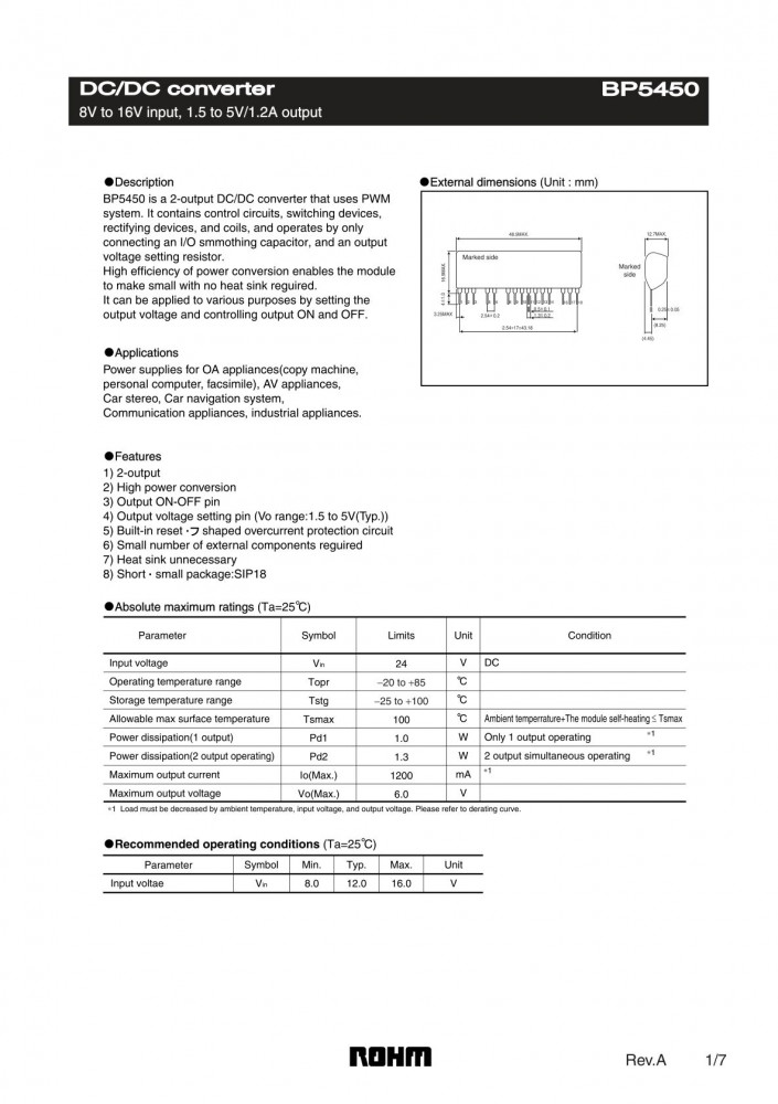 BP5450 technical document page 1
