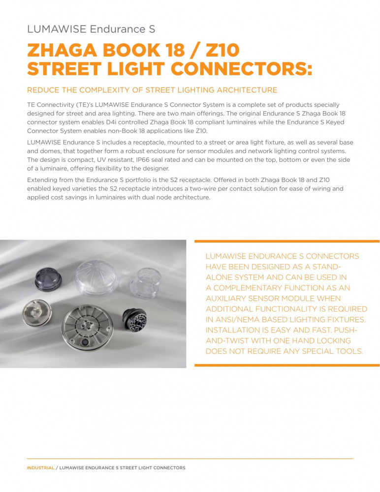 TE Connectivity LUMAWISE Endurance S document page 1