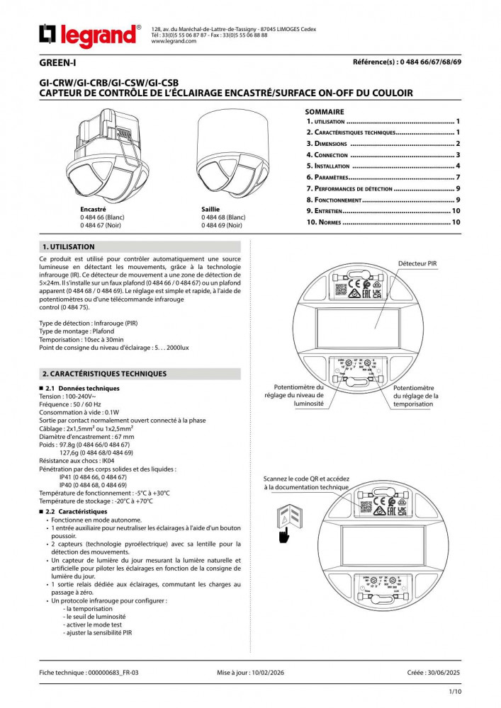 Legrand 048468 technical document page 1