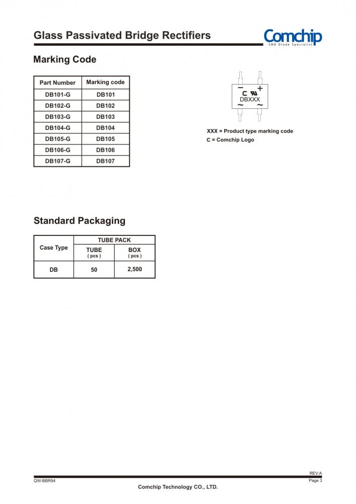 Comchip DB107-G datasheet page 3
