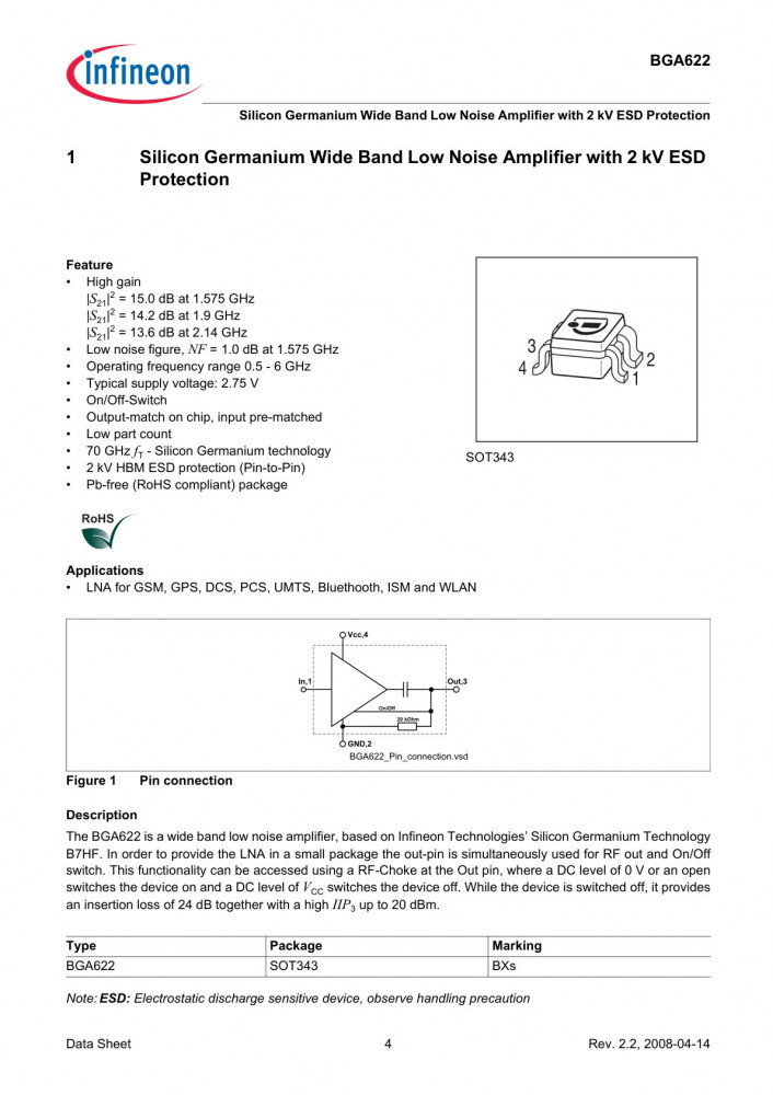 BGA622 datasheet page 4