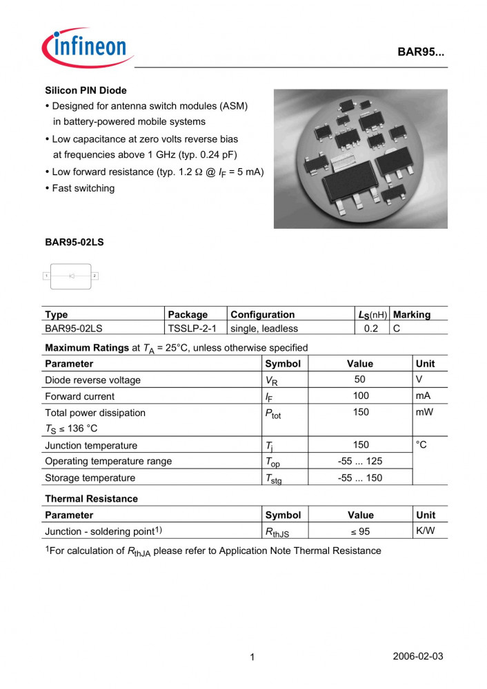 BAR 95-02LS E6327 datasheet page 1