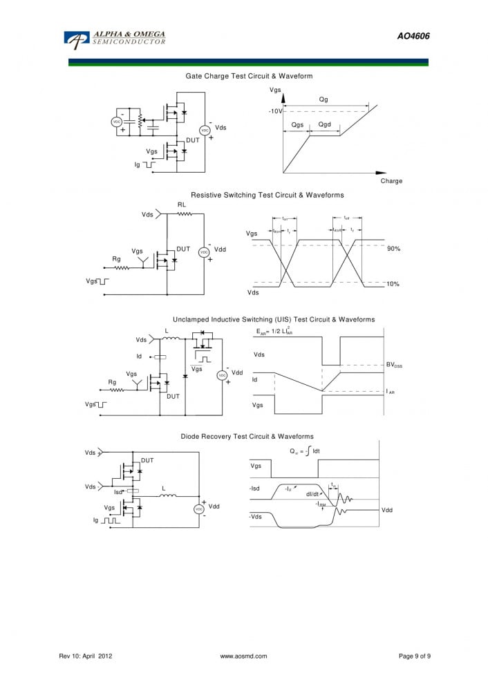 AO4606 datasheet page 9
