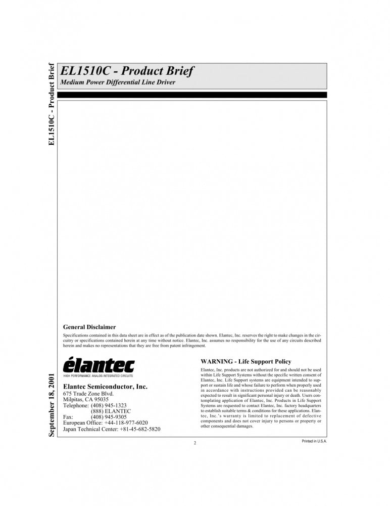 EL1510C datasheet page 2