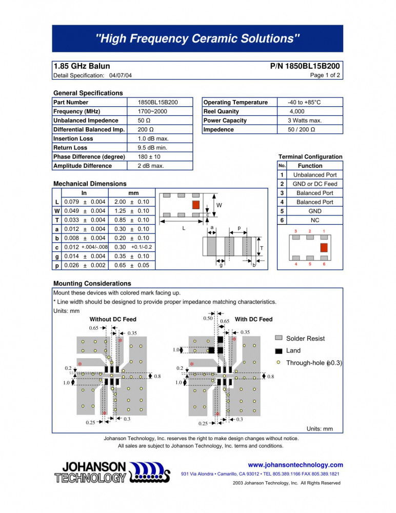 1850BL15B0200001E datasheet page 1