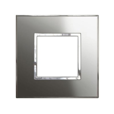 Arteor - British standard plate square version 2 modules - Reflective stainless steel finish - 2-module 1-gang cover frame for sale
