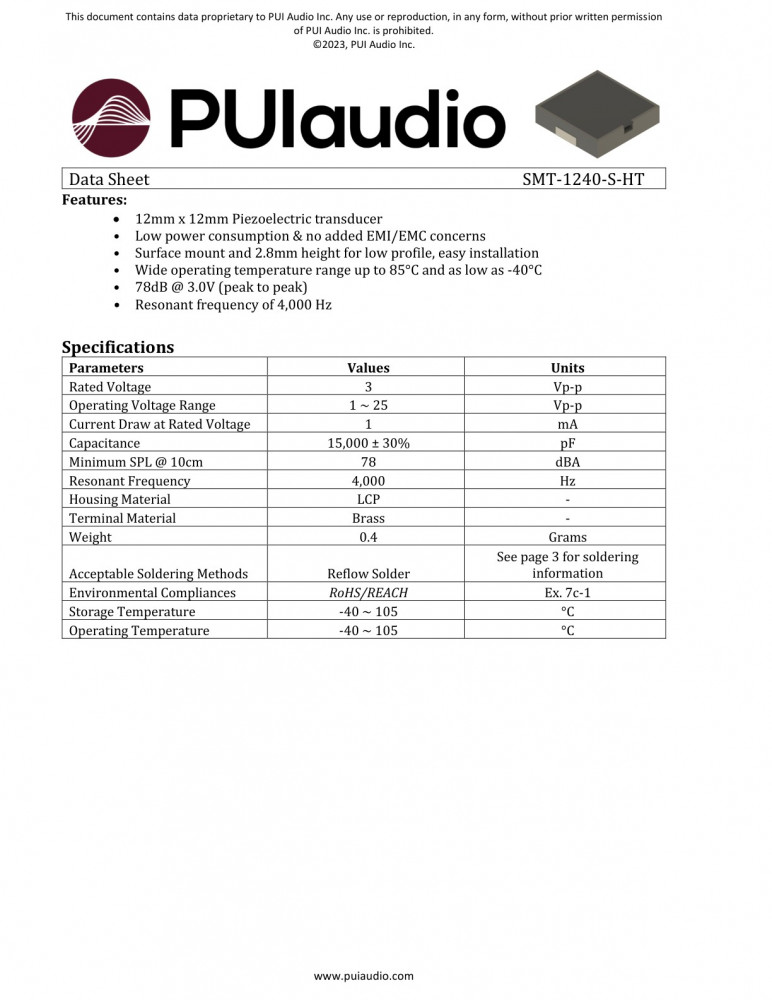 SMT-1240-S-HT datasheet page 1