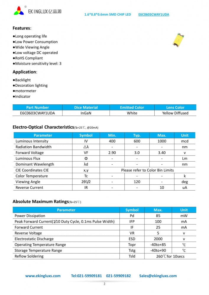E6C0603CWAY1UDA datasheet page 2