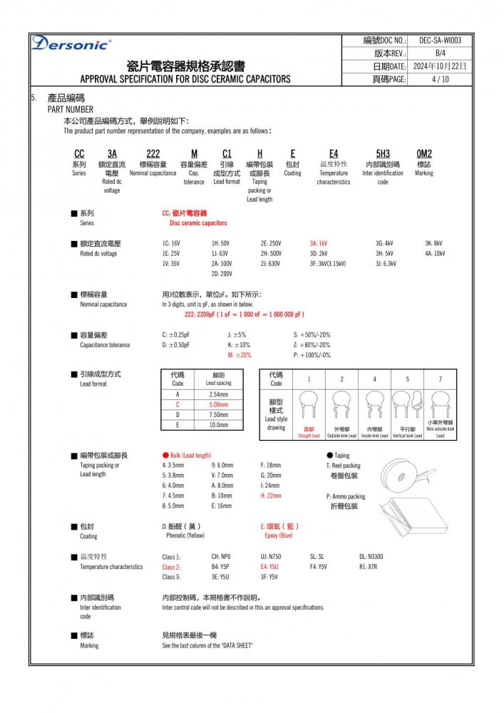 Dersonic approval specification page 5