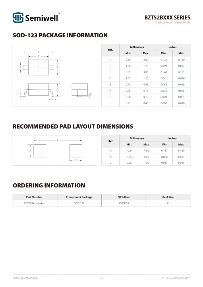 Semiwell BZT52B6V2 datasheet page 5