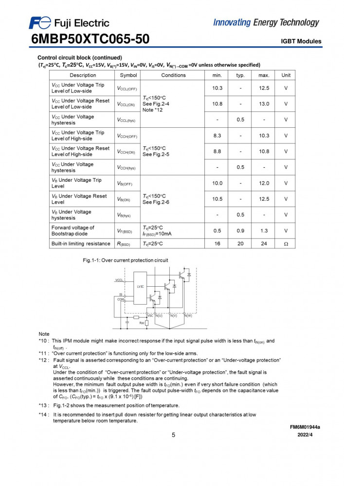 6MBP50XTC065-50 datasheet page 5