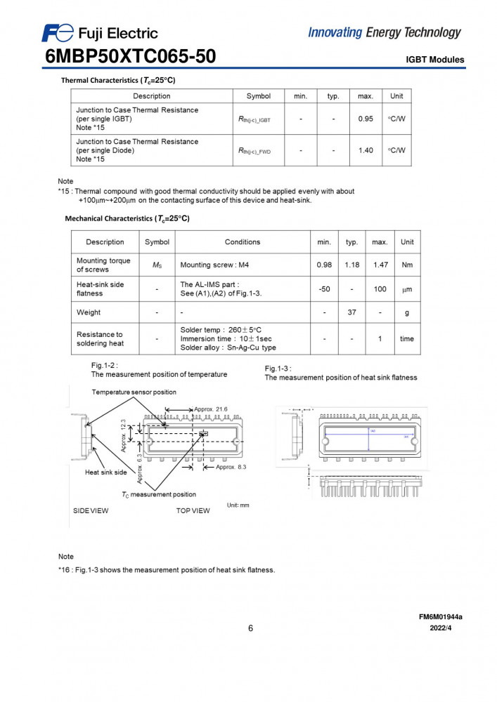 6MBP50XTC065-50 datasheet page 6