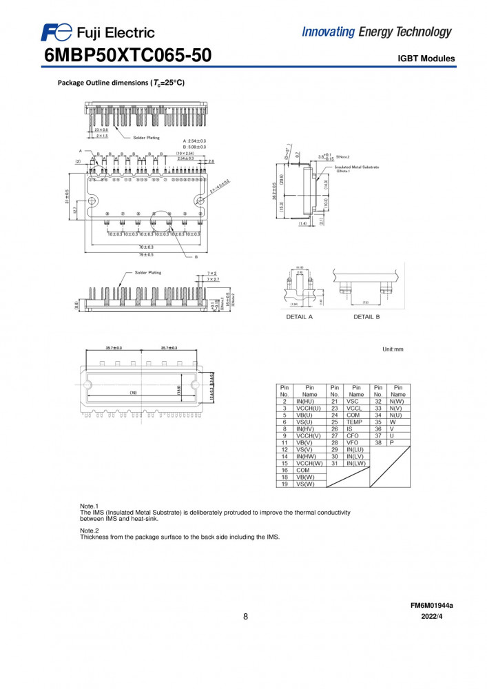 6MBP50XTC065-50 datasheet page 8