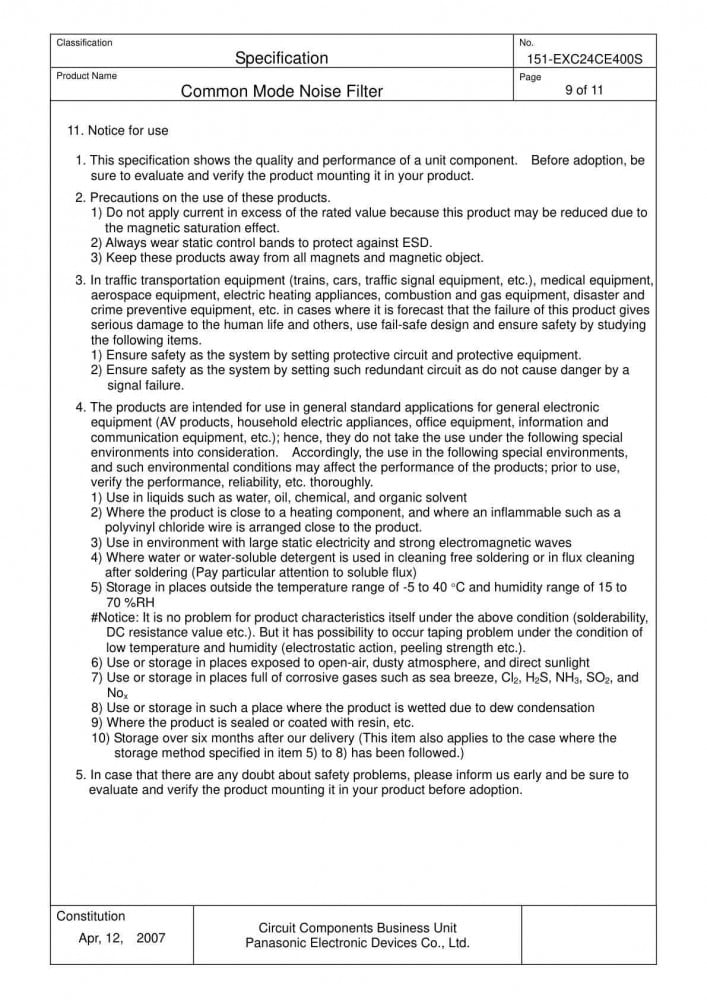 EXC24CE360UP specification page 10