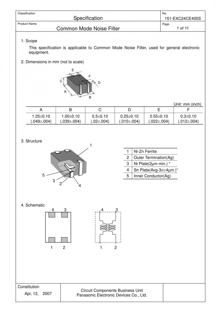 EXC24CE360UP specification page 2