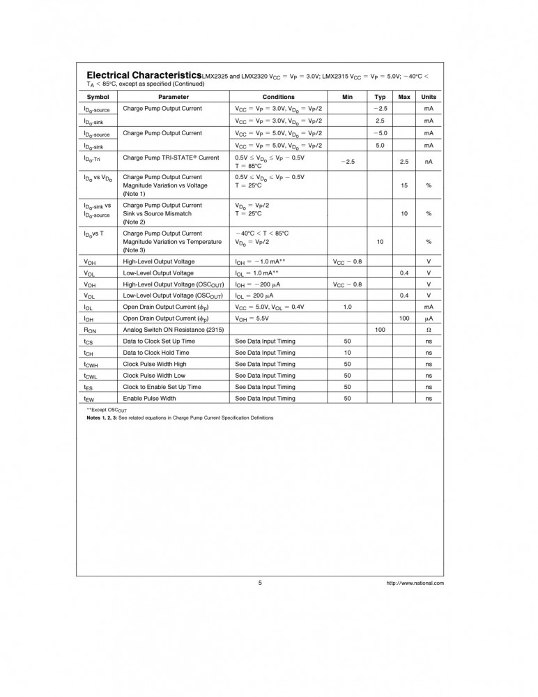 LMX2315WG/BXA datasheet page 7