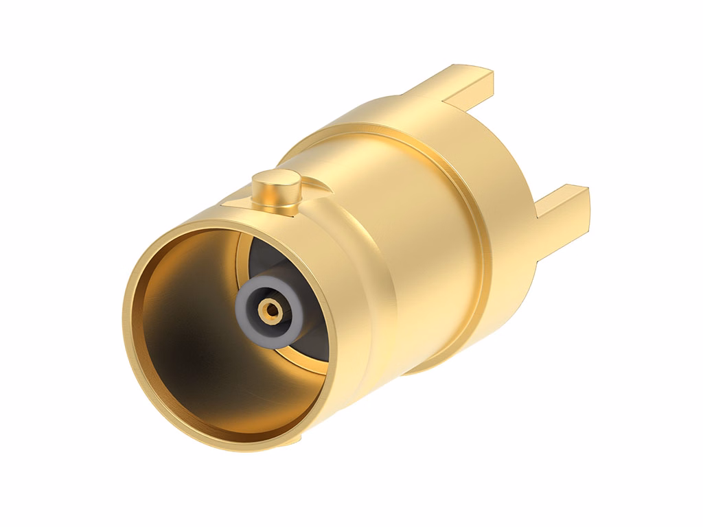 BNC Jack, Straight, PCB Receptacle, Through Hole, Die Cast, Nickel (Ni) Plated, Tray, 50 Ohms