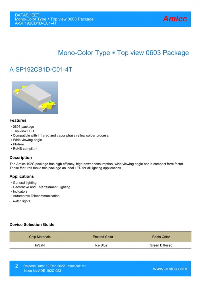 A-SP192CB1D-C01-4T datasheet page 2